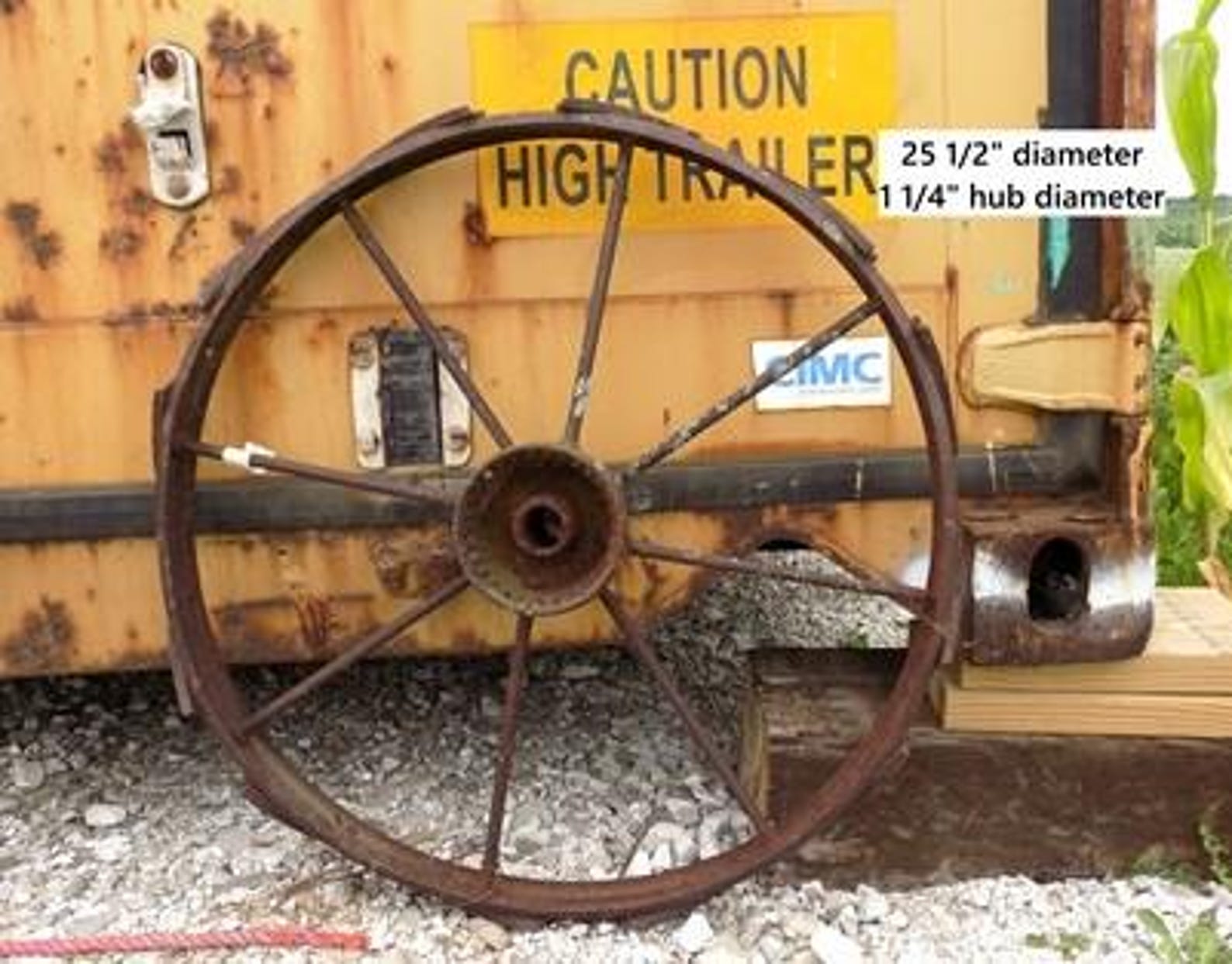 6 Cast Iron Implement Wheels, Wagon Wheel, Tractor Steel Rims ...