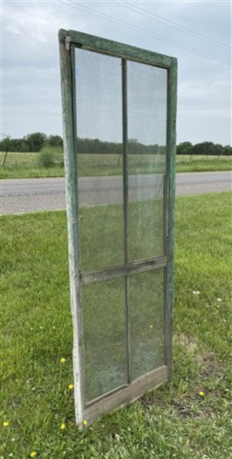 Wood Screen Porch Door, 32x81, Vintage Green Screen Door, Exterior ...