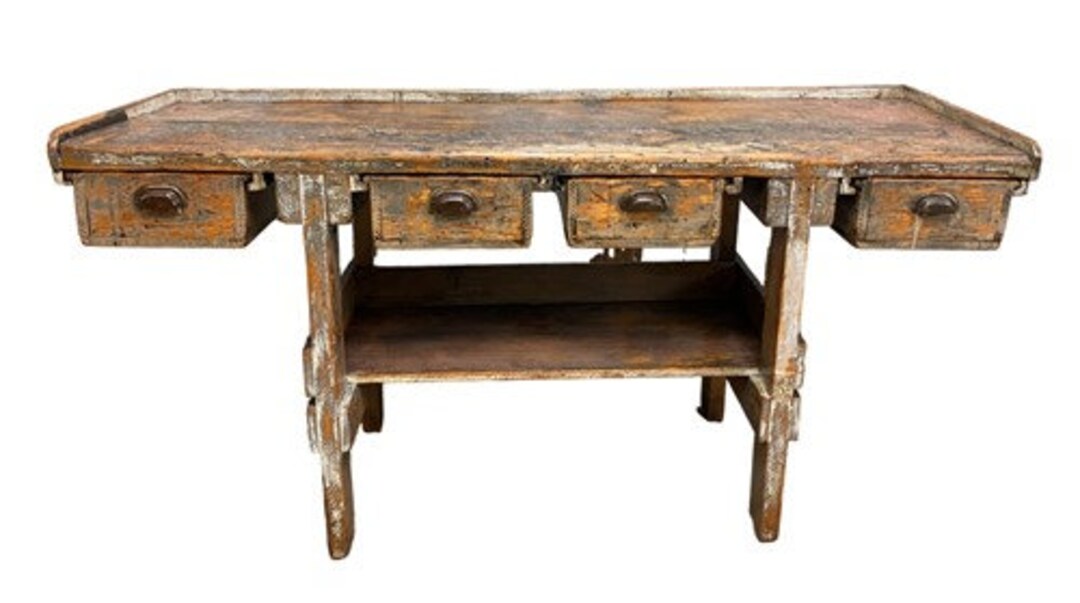 Vintage Rustic Workbench Carpenter's Work Table - Etsy