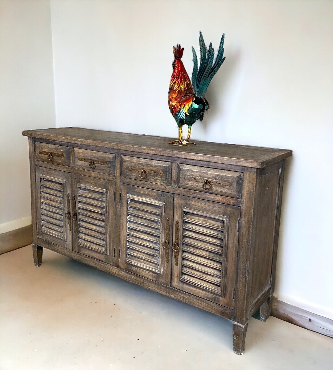 Classic Grey Shuttered Sideboard, Buffet, Console Table, and Kitchen ...