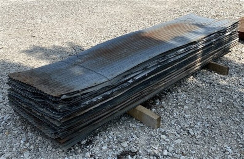 61 Sheets Barn Tin, Corrugated Metal Reclaimed Salvage, 9' Long 1098 Sq ...
