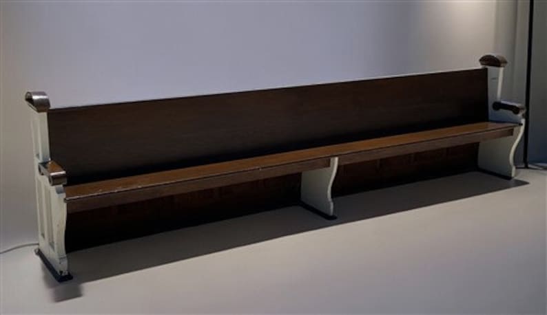 11' 9 Vintage Church Pew, Paneled Back Pew, Wooden Bench, Dining ...