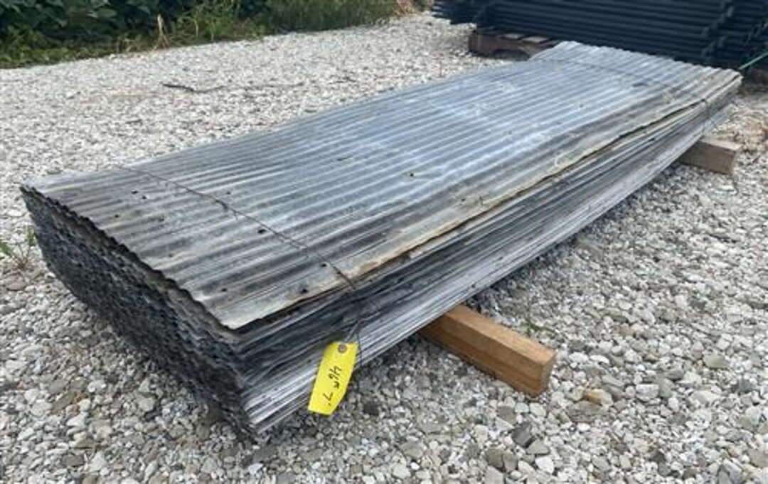 46 Sheets Barn Tin, Corrugated Metal Reclaimed Salvage, 7' Long 644 Sq ...