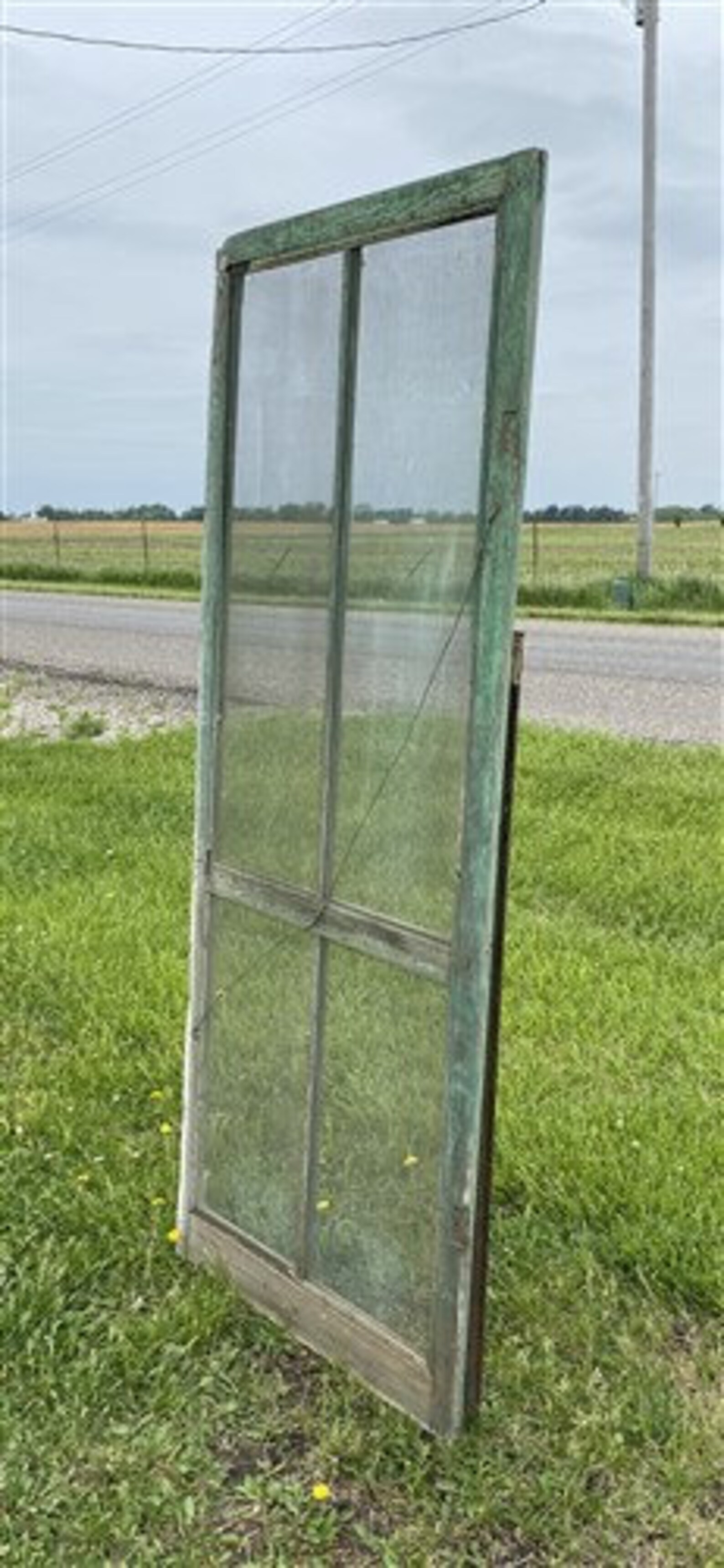 Wood Screen Porch Door, 32x81, Vintage Green Screen Door, Exterior ...