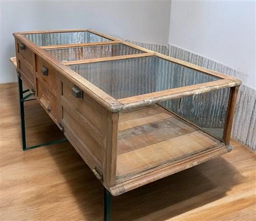 Double Sided Display Case, Vintage Store Countertop Showcase ...