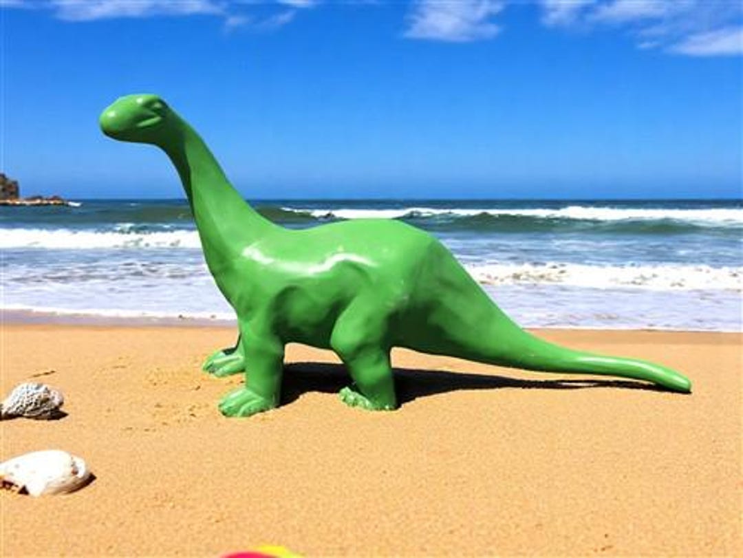 Sinclair Dinosaur Statue, Green Cast Aluminum Brontosaurus, Jurassic ...