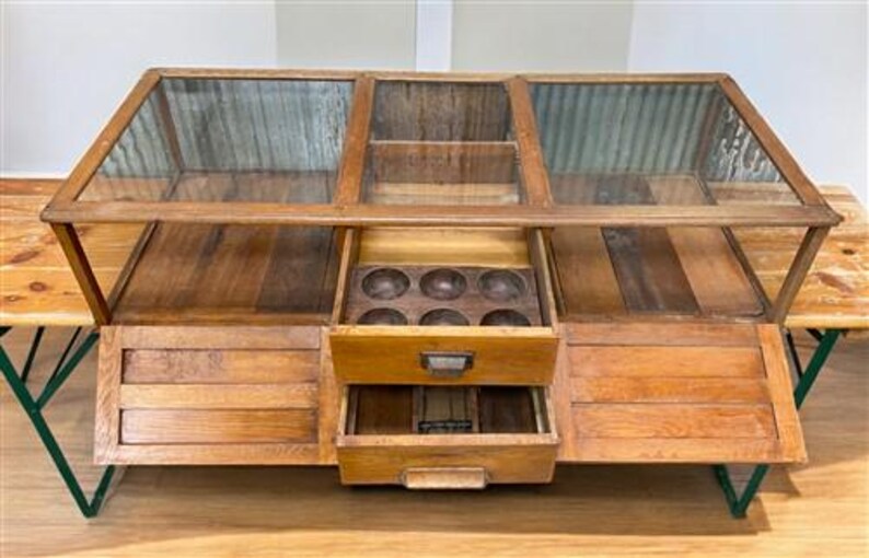 Double Sided Display Case, Vintage Store Countertop Showcase ...