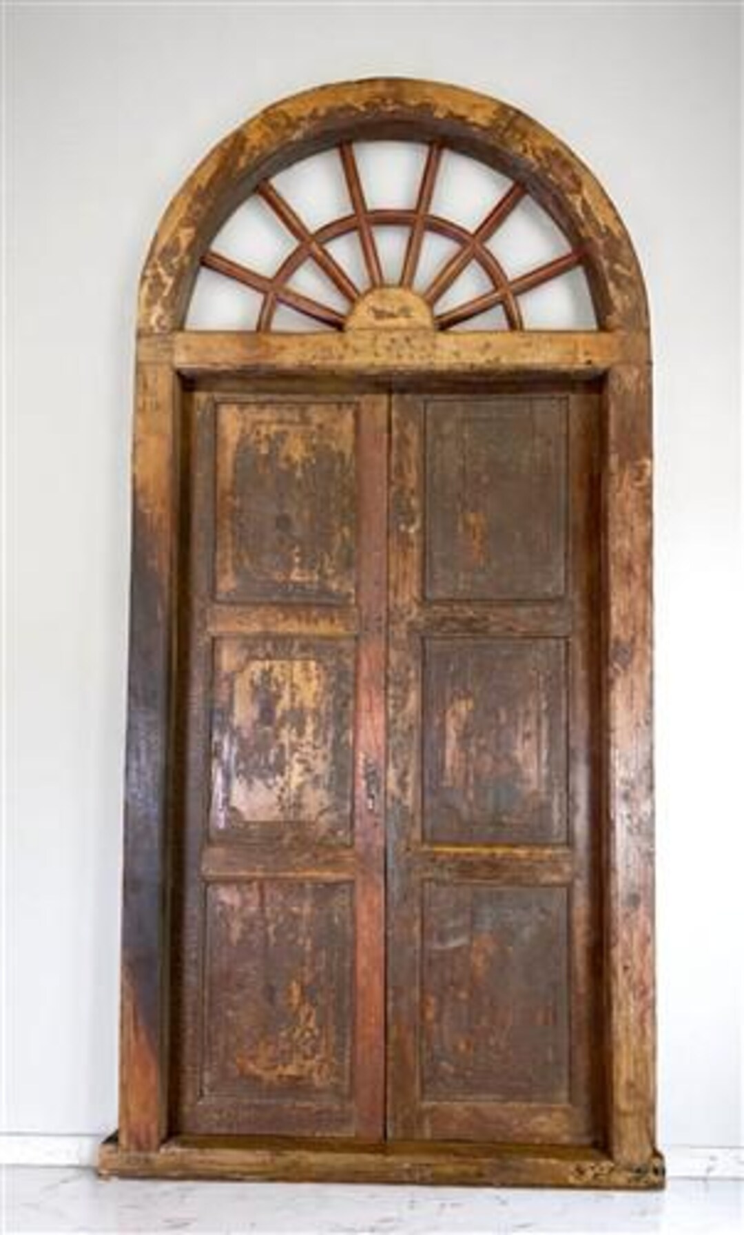 Antique Arched French Double Doors (61.5x130) European Door Jamb, With ...