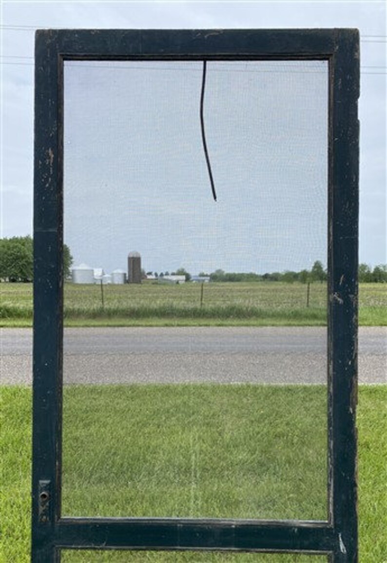 Wood Screen Porch Door, (37.75x96), Vintage Green Screen Door, Exterior ...