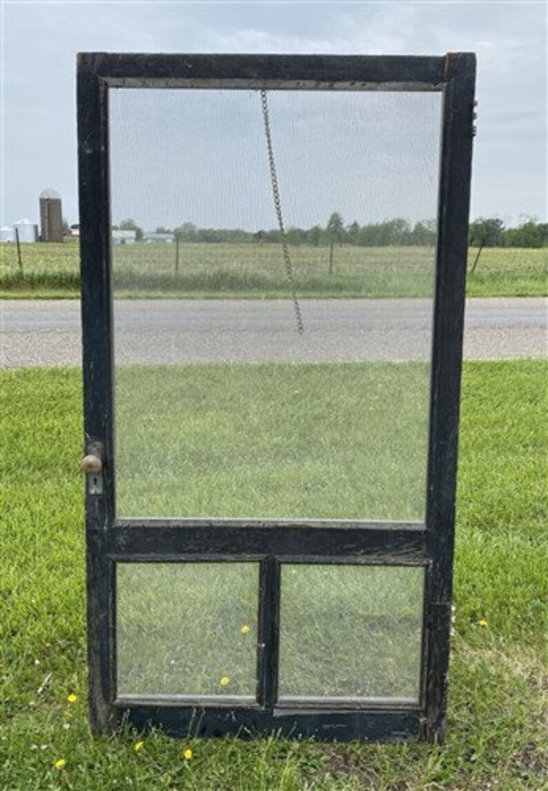Wood Screen Porch Door, (42.5x78.25), Vintage Black Screen Door ...