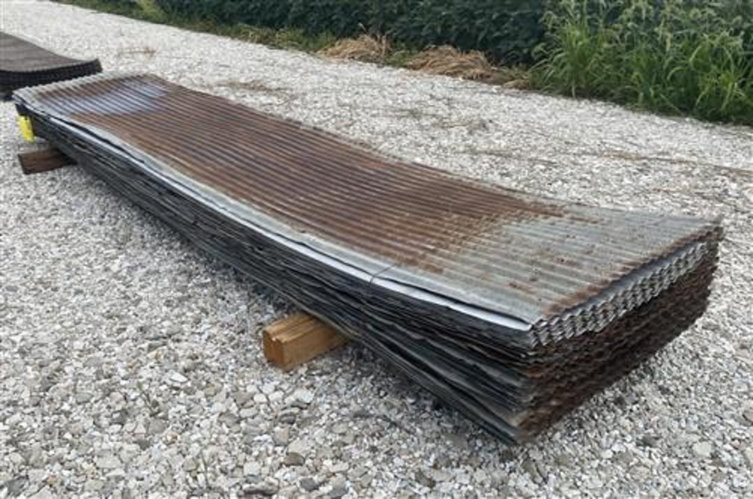 29 Sheets Barn Tin, Corrugated Metal Reclaimed Salvage, 11' Long 638 Sq ...
