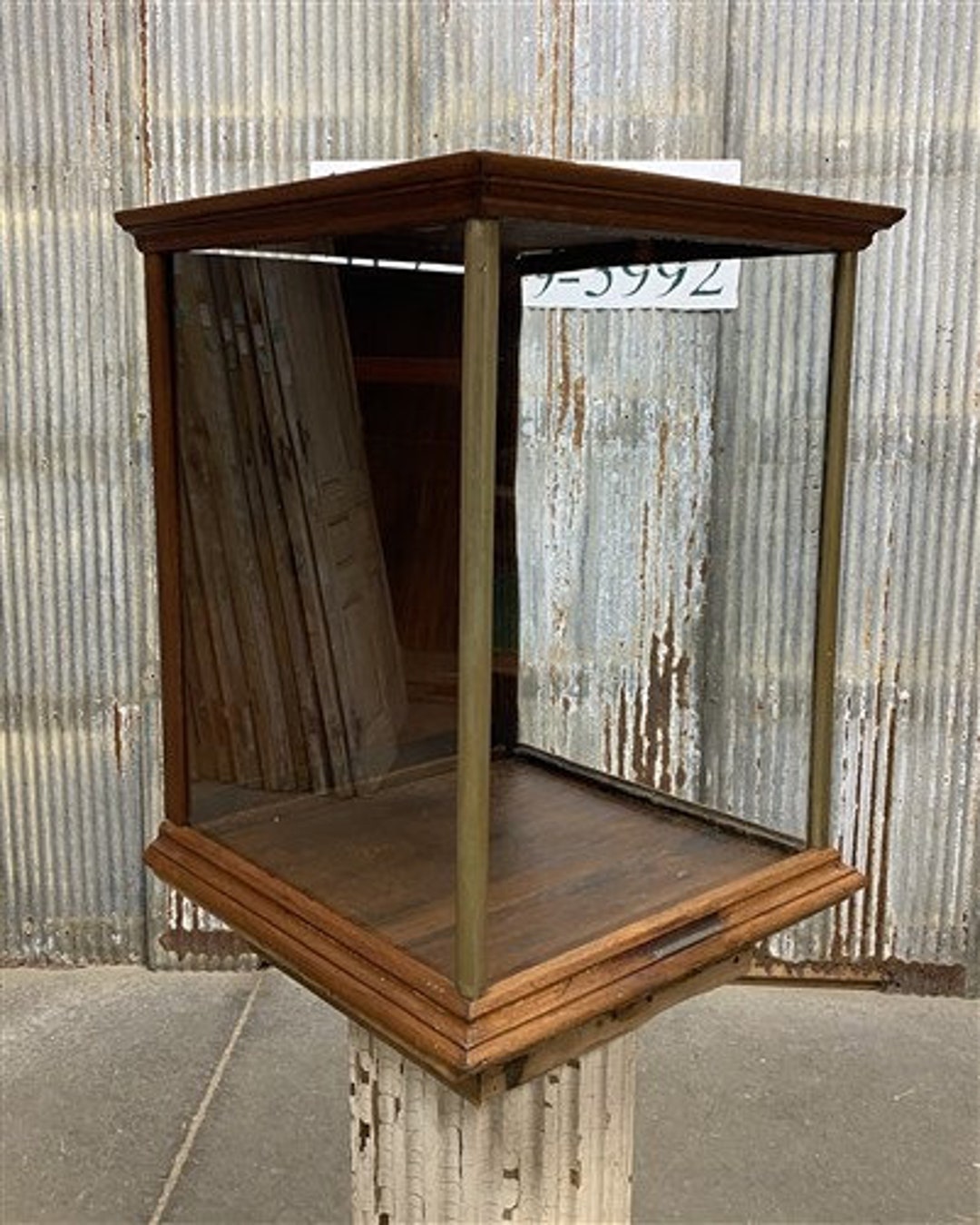 Countertop Showcase, General Store Display, Vintage Wood Framed Glass ...