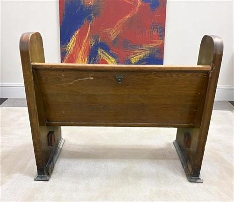 Vintage Wooden Church Pew, 3' 10" Porch Bench, Entry Foyer, Dining ...