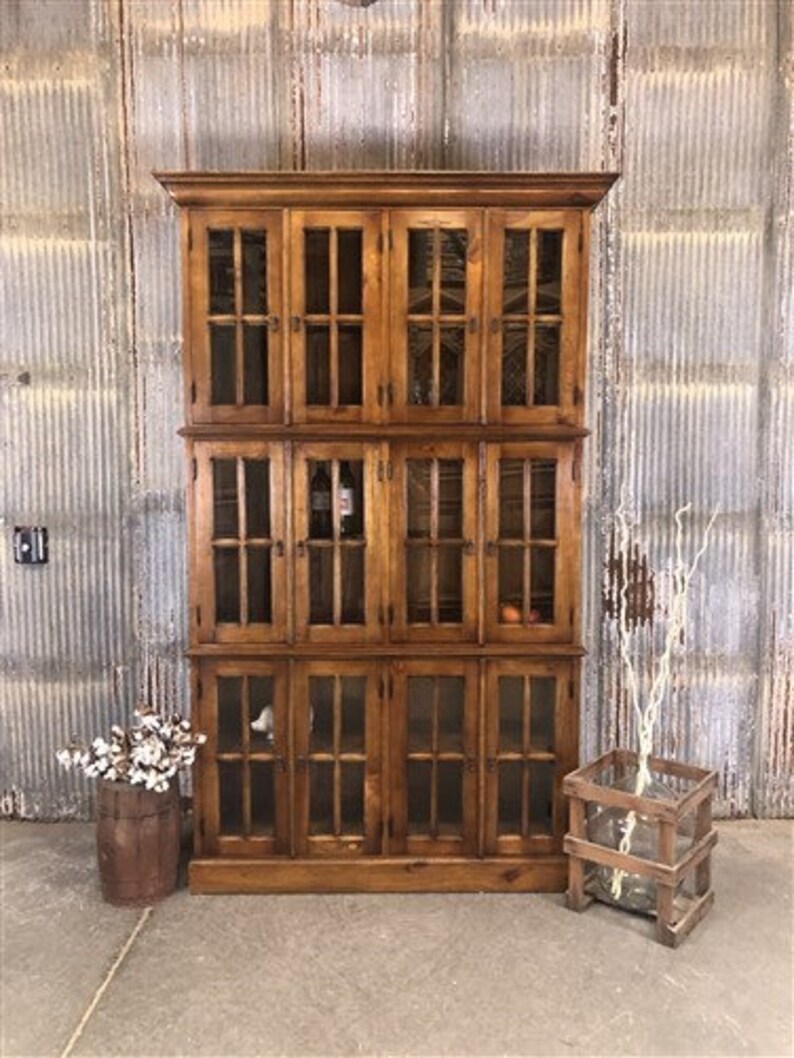 4'10 Triple Stack Cabinet, Walnut Kitchen Cabinet, Bookcase, Kitchen ...