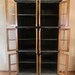 4'10" Triple Stack Cabinet, Black With Teak Doors, Kitchen Cabinet ...