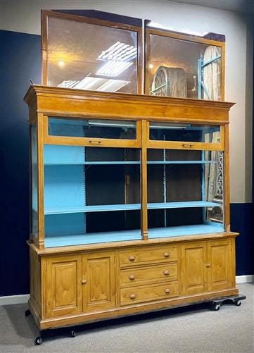 8' Retail Store Display Cabinet, Vintage Apothecary, Backbar, Display ...