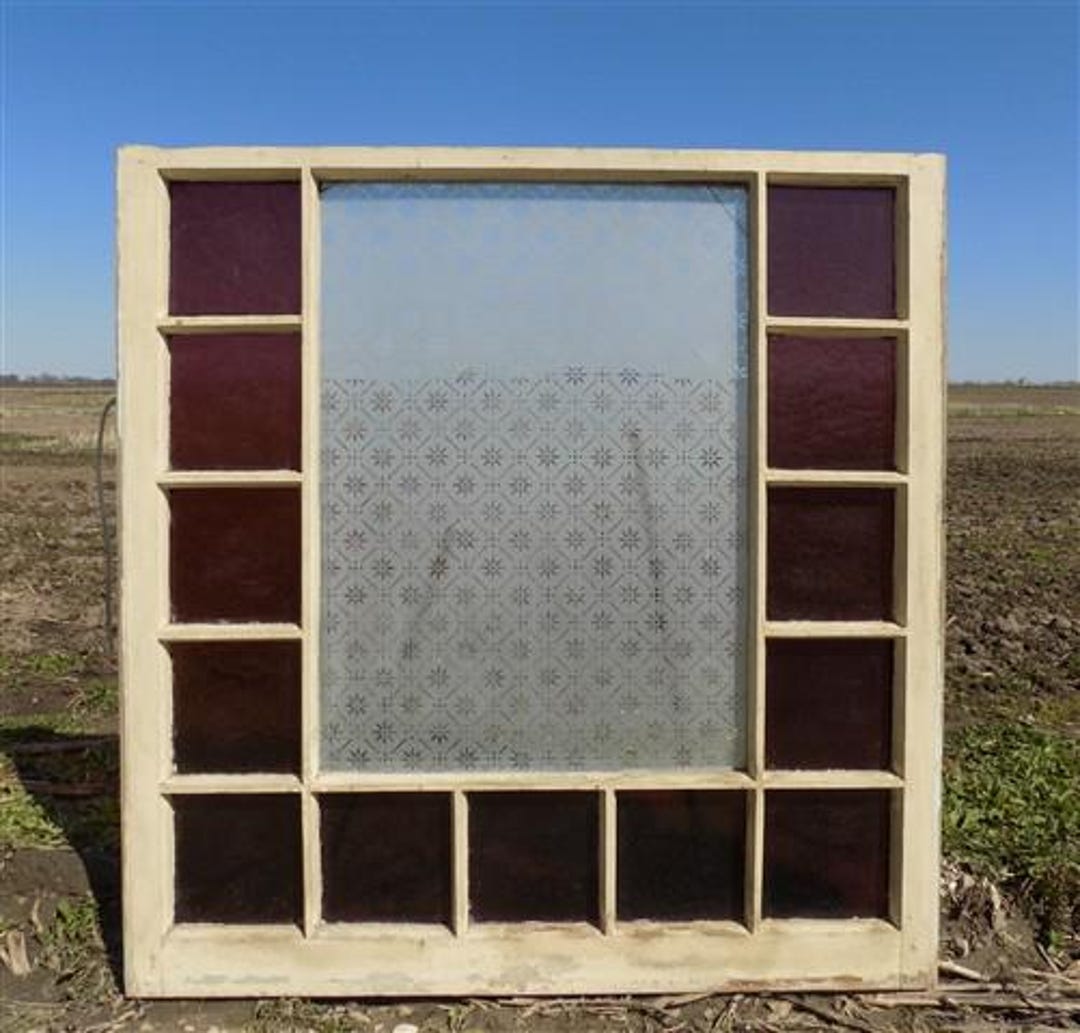 Antique Stained Glass, Rectangular Church Window, Architectural Art ...
