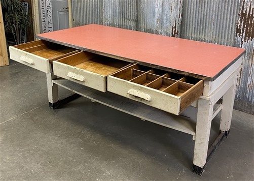 6' Harvest Table, Vintage Wood Farmhouse Table, Rustic Farm Table ...