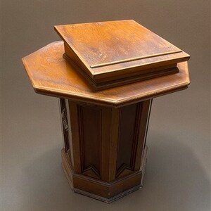Wood Christian Church Pulpit Lectern, Vintage Octagonal Podium ...