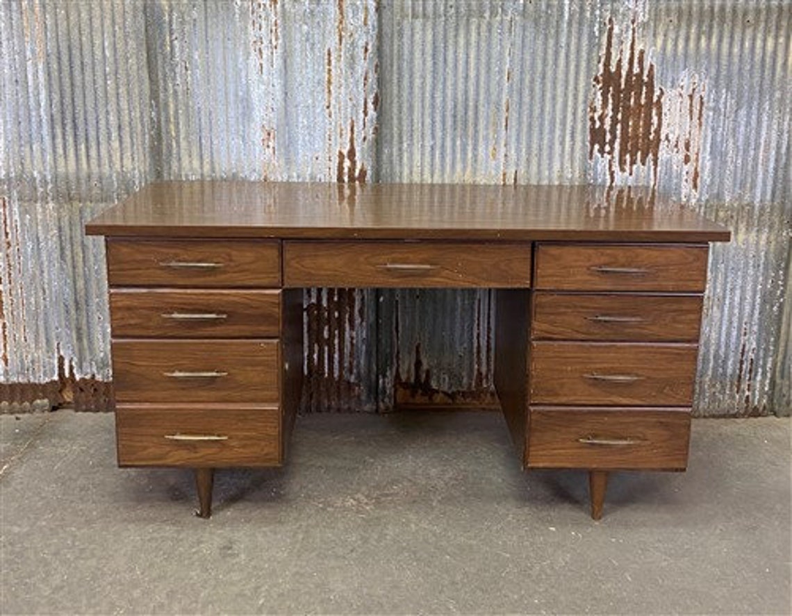 Vintage Mid Century Desk Home Office Furniture Desk With - Etsy