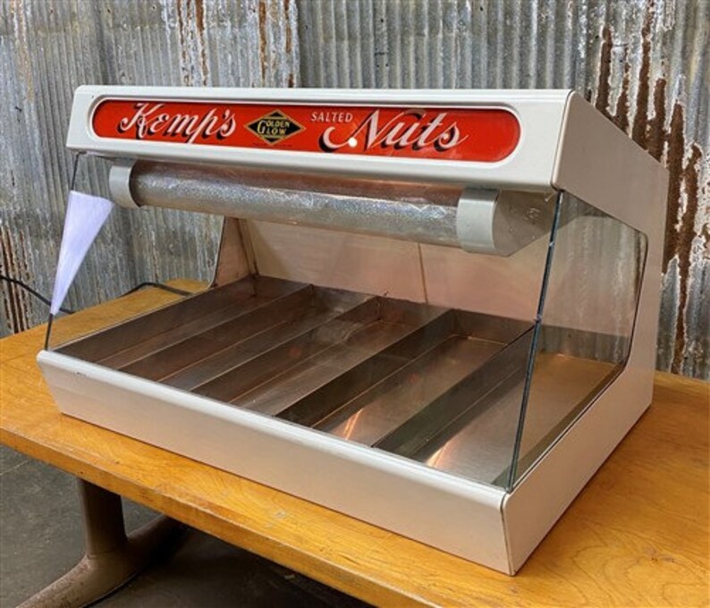 Vintage Kemp Nuts Lighted Sign Countertop Warmer, Nut Dispenser ...