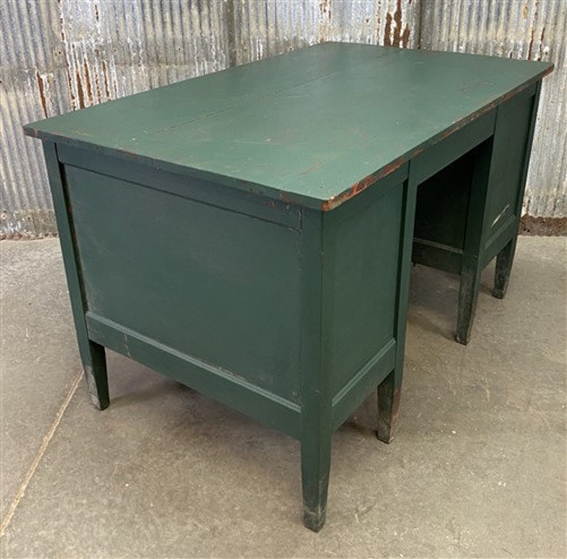Vintage Green Desk With Drawers Writing Desk Home Office - Etsy