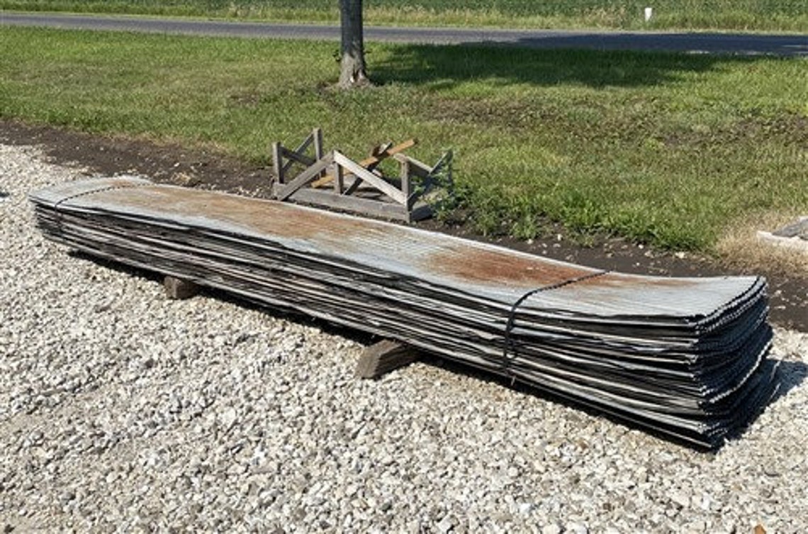 64 Sheets Barn Tin, Corrugated Metal Reclaimed Salvage, 12' Long 1536 ...