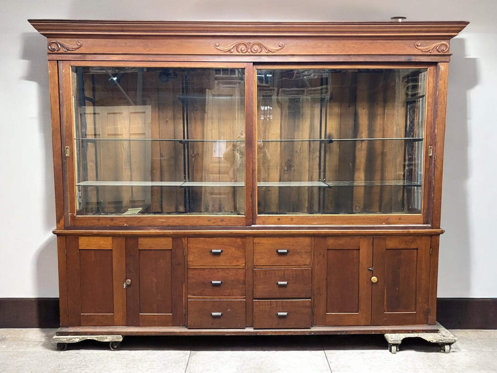 Retail Store Display Cabinet, Vintage 10' Bookcase, Backbar, Display ...