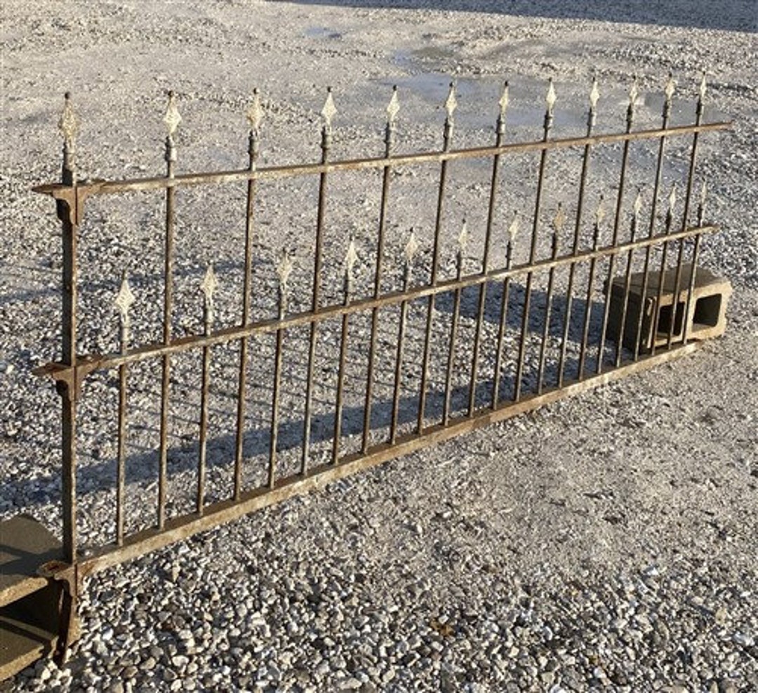 Wrought Iron Fence Panel, Architectural Salvage Grate, Garden Art ...