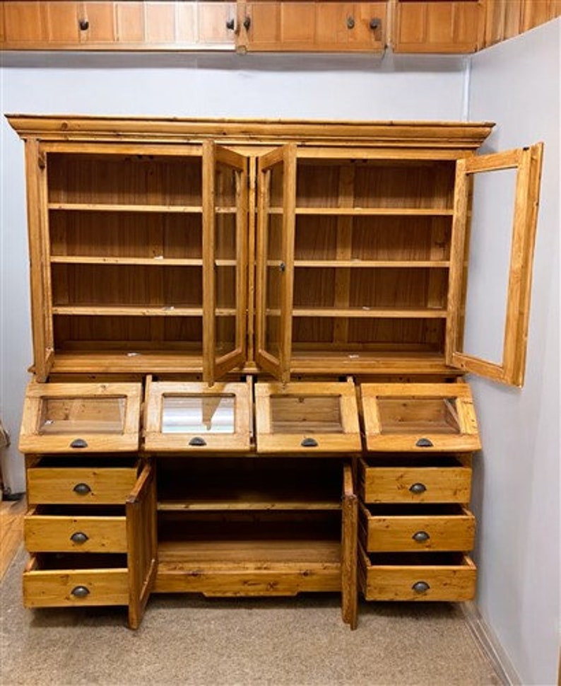 Flat Kitchen Hutch Cabinet, Kitchen Pantry Storage, Pine Wood Cupboard ...