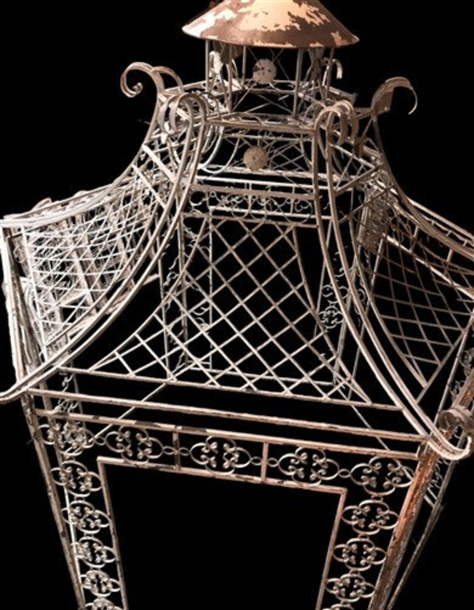 Large Garden Gazebo Dome Roof, Iron Metal Pergola, Outdoor Patio Gazebo ...