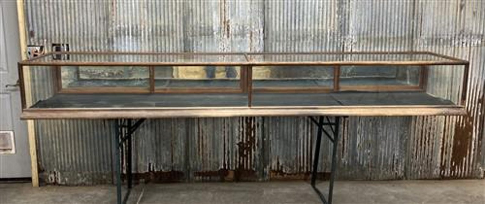 Wood Framed Countertop Glass Case, Vintage Retail Store Showcase ...