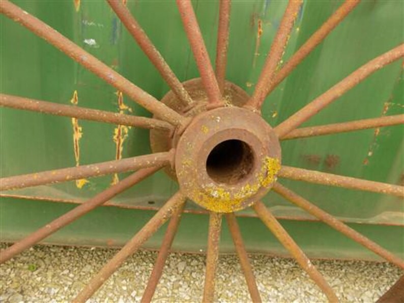 2 Cast Iron Implement Wheels, Wagon Wheel, Tractor Steel Rims ...