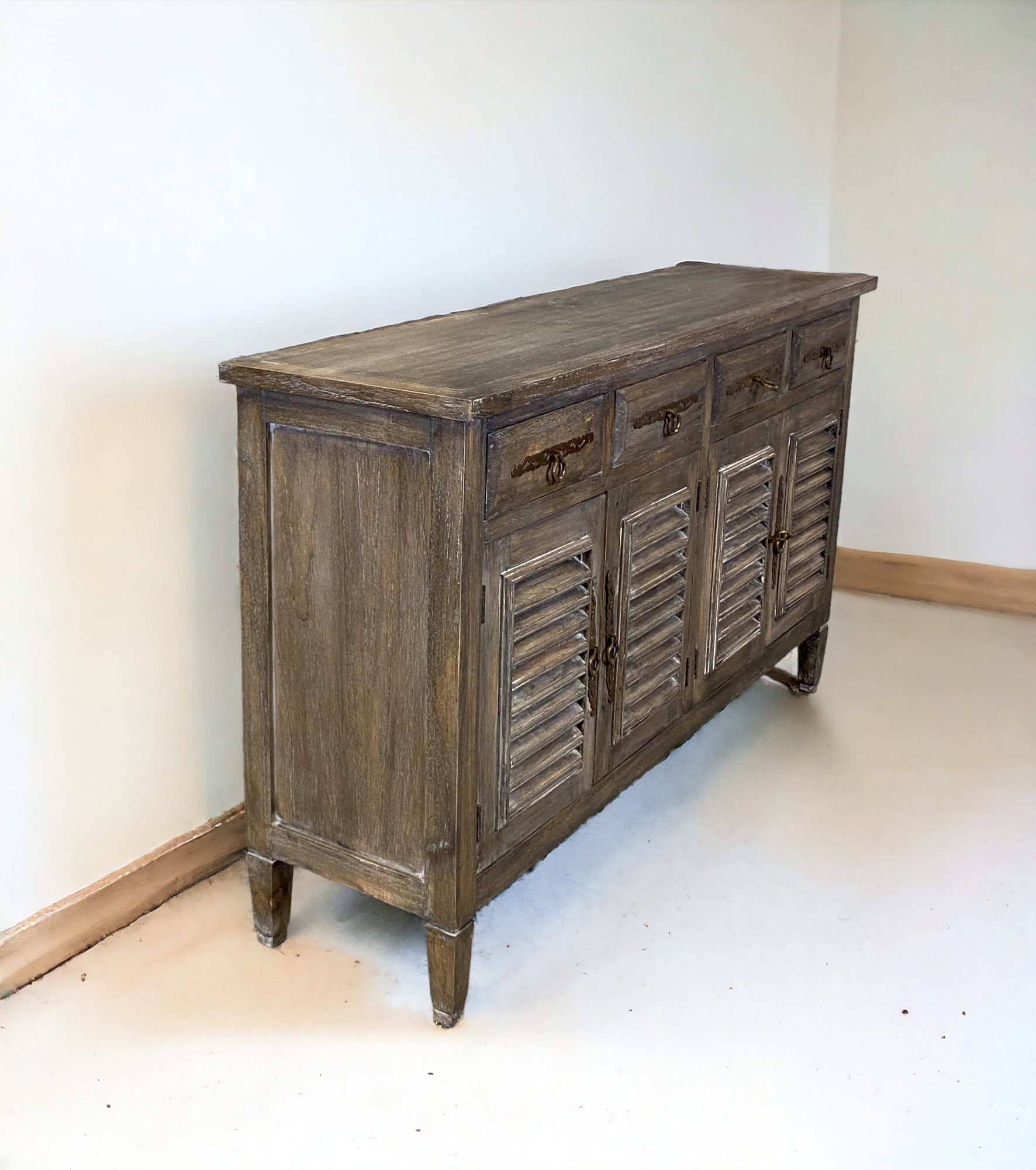 Classic Grey Shuttered Sideboard, Buffet, Console Table, and Kitchen ...