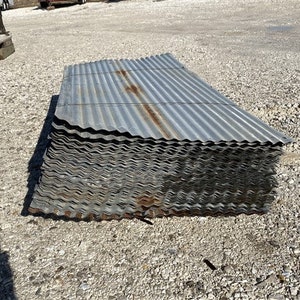56 Sheets Barn Tin, Corrugated Metal Reclaimed Salvage, 5' Long 560 Sq ...