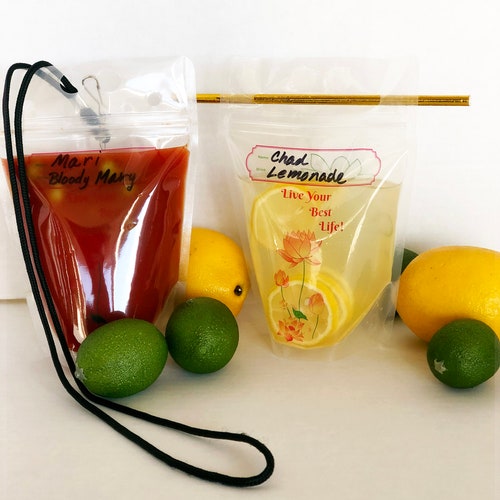 CUSTOM DRINK POUCHES Party Pouches Booze Bags Drink Bags - Etsy