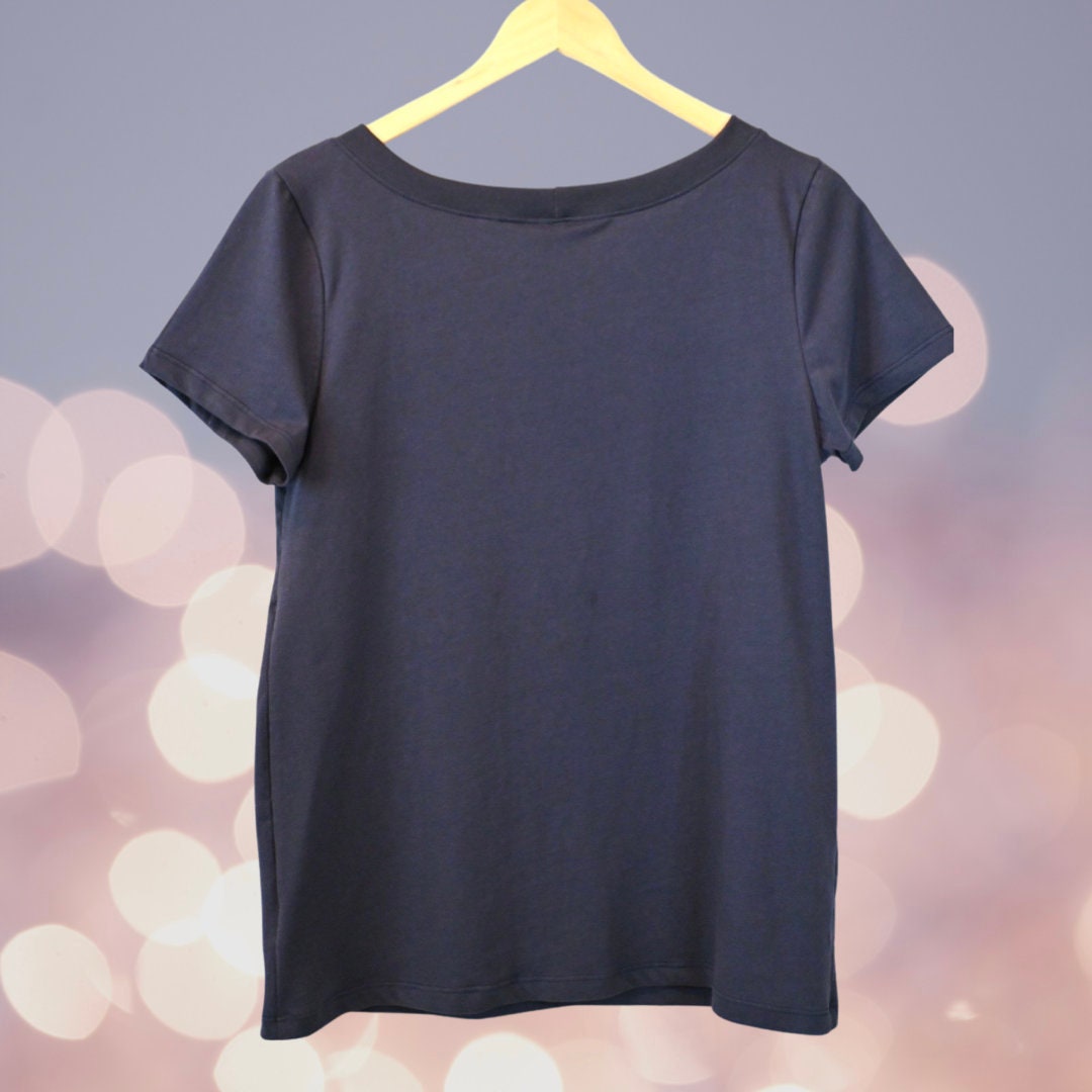 Navy Blue Braless T Shirt Etsy
