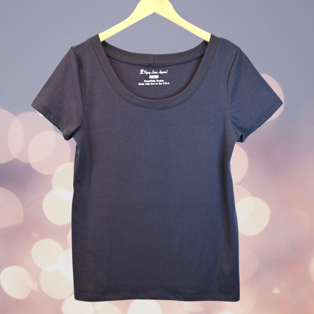 Navy Blue Braless T Shirt Etsy