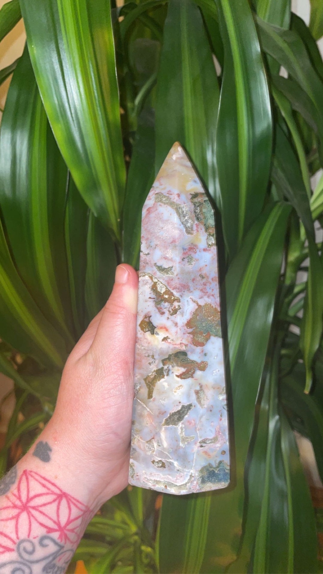 Ocean Jasper Tower Sea Free Form Palm Stone Crystal Healing - Etsy