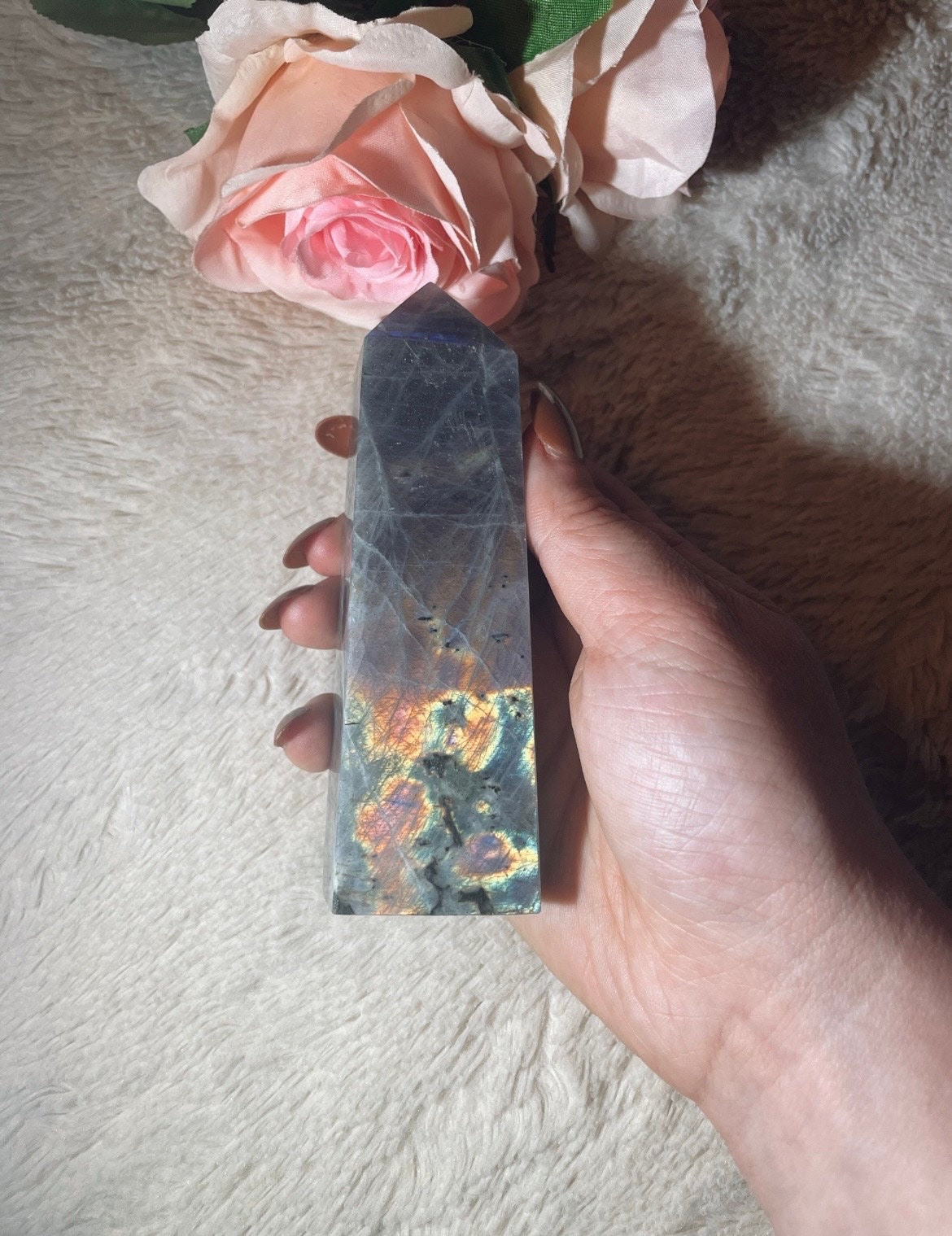 Labradorite Carving Tower Spiritual Crystal Healing Specimen Beautiful ...