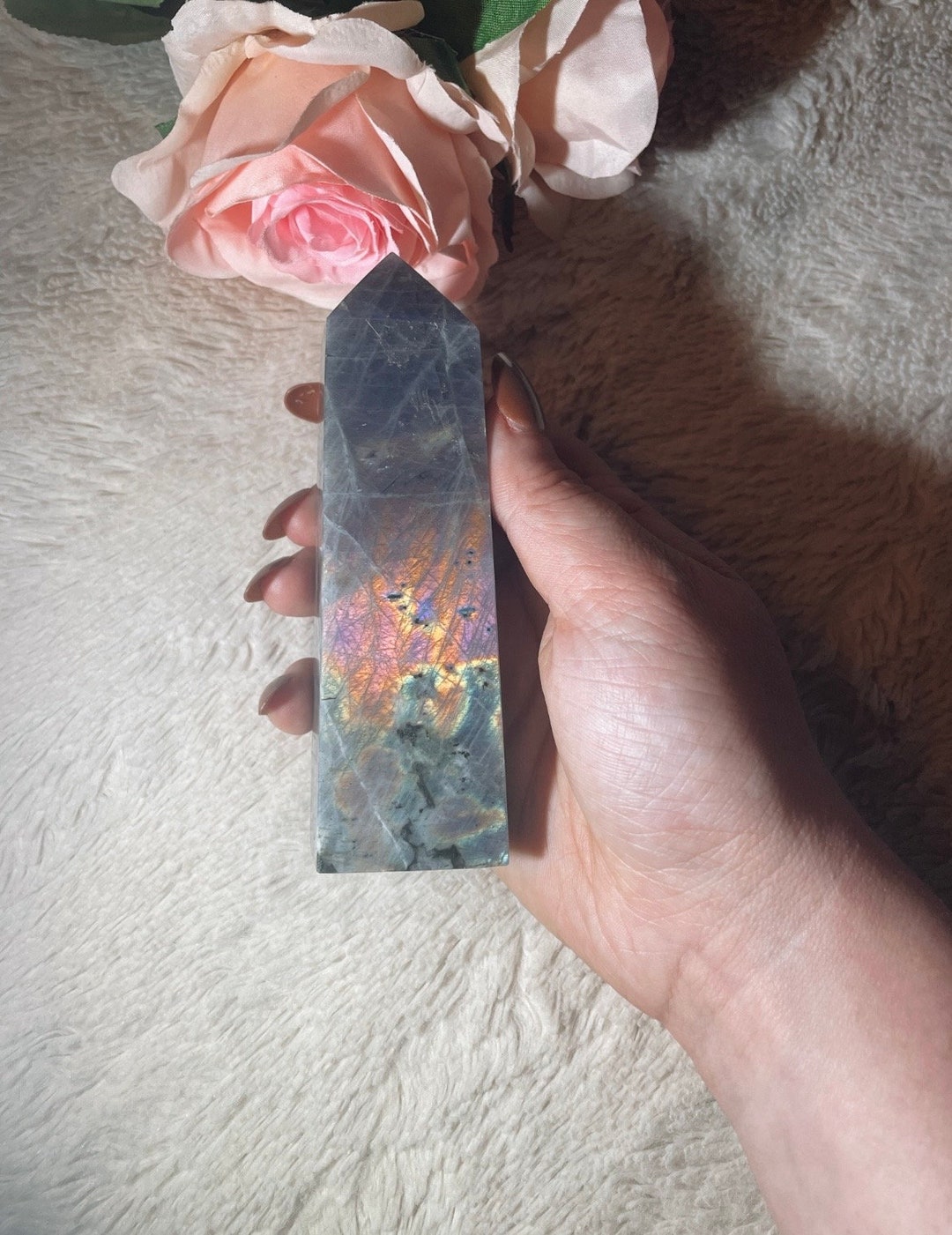 Labradorite Carving Tower Spiritual Crystal Healing Specimen Beautiful ...