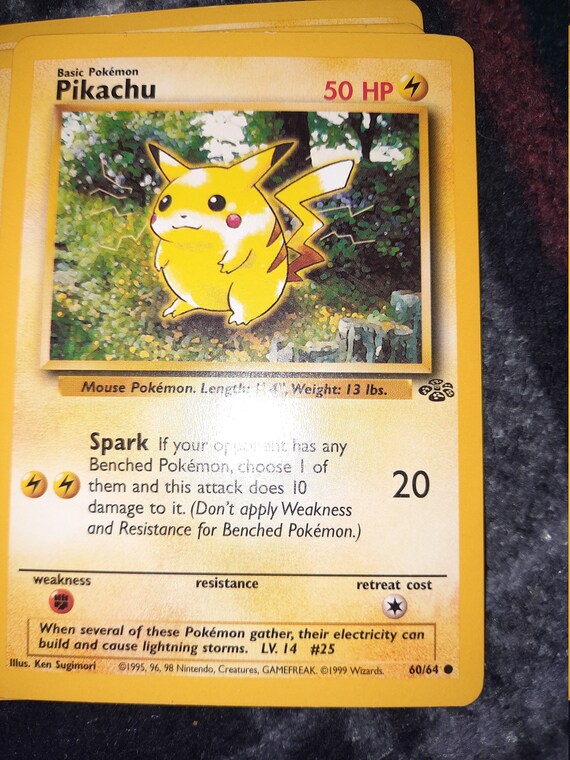 Vintage Pikachu 60/64 Red Cheeks - Etsy