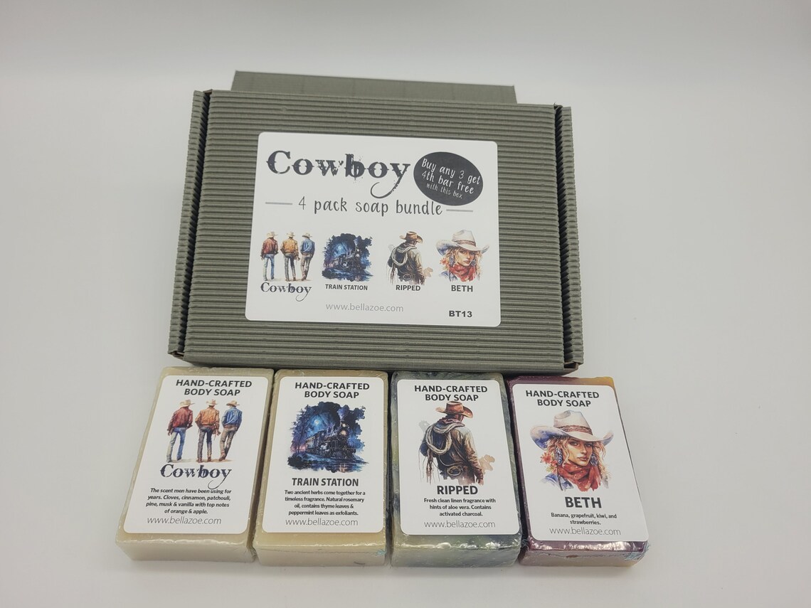 Cowboy Series Soap By: Bella Zoe 4 Pack Buy 3 Get 1 Free - Etsy