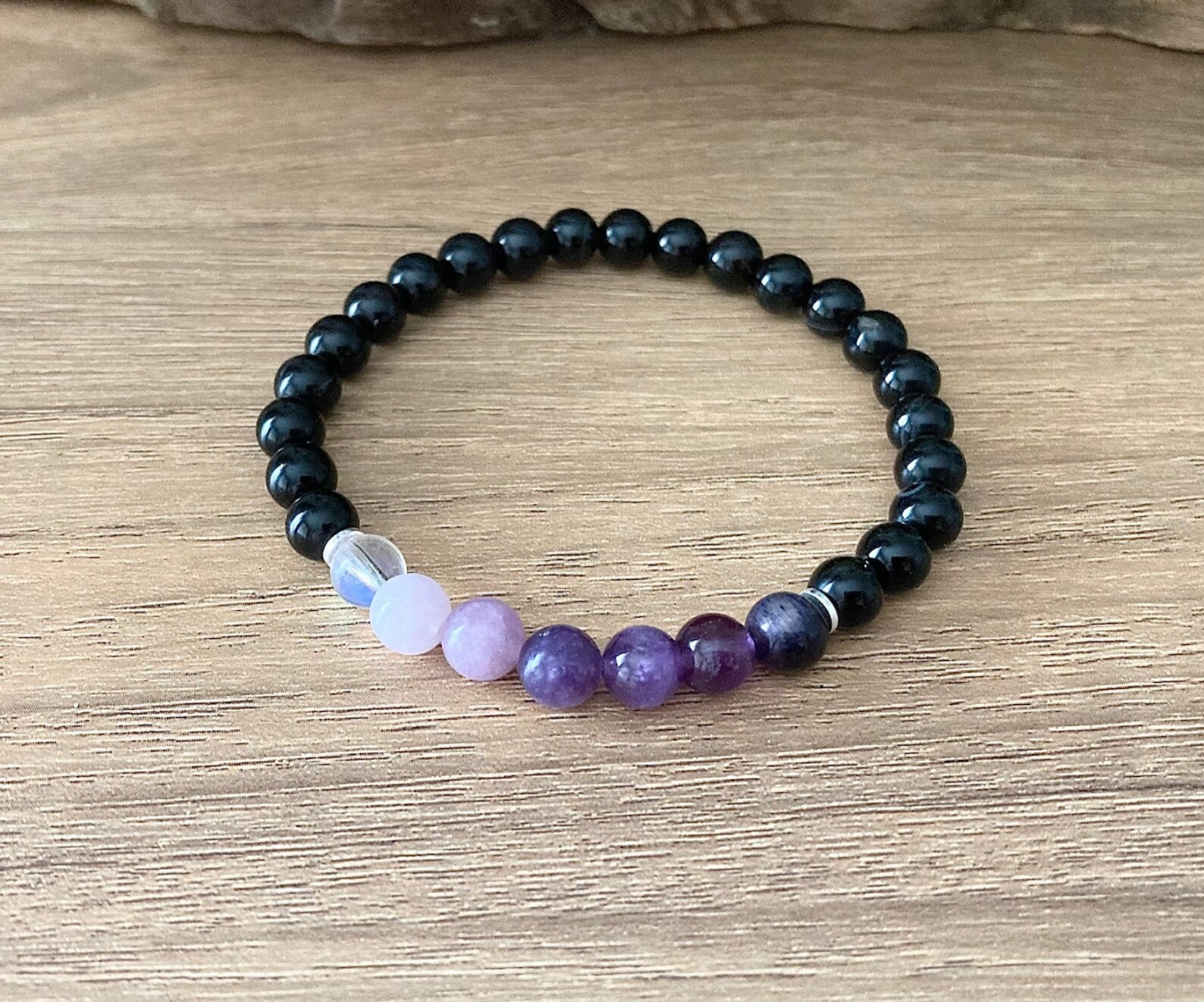 Purple Moon Bracelet, Moon Phase Crystals, Spirituality, Transformation ...