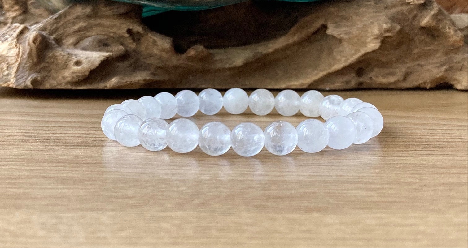 Snow Quartz Bracelet Crystals for Clarity Meditation Yoga | Etsy