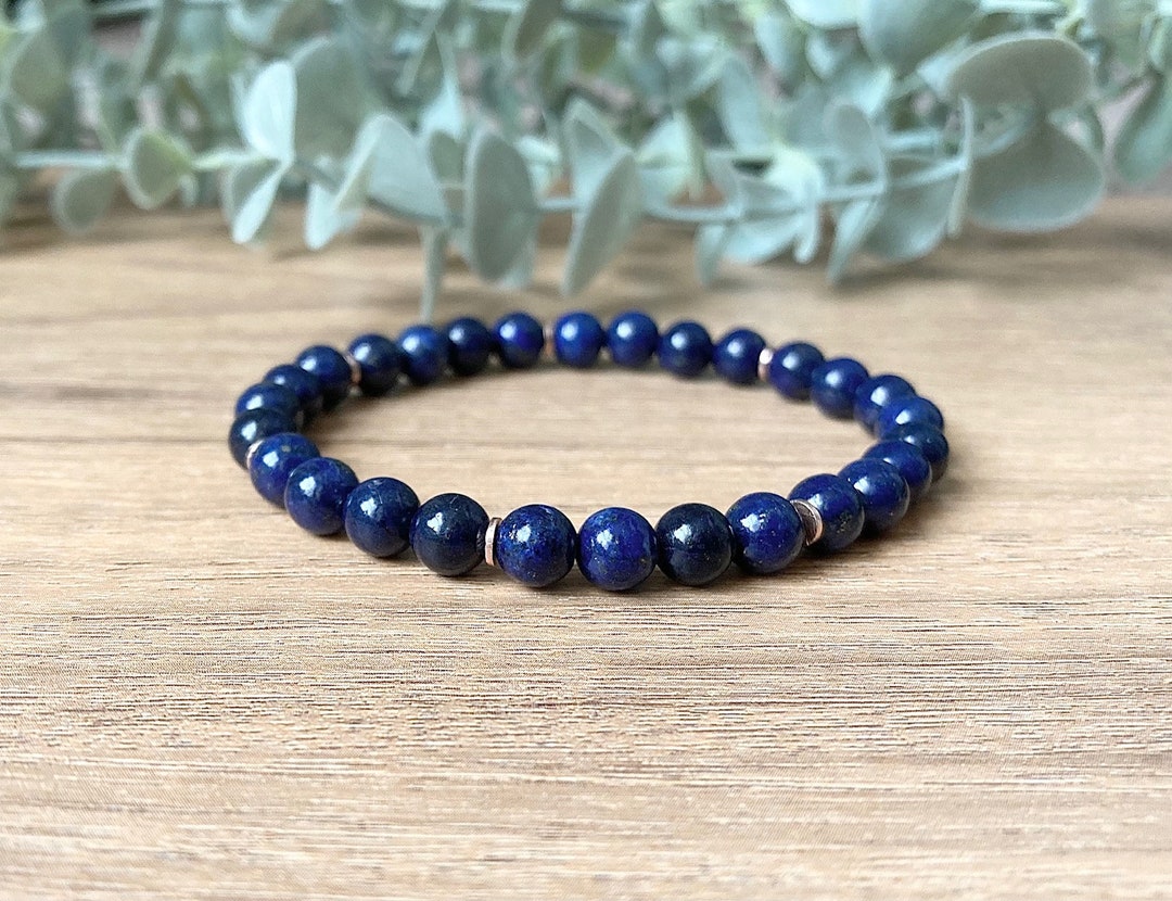 Lapis Lazuli Bracelet | Dark Blue Jewellery | Spiritual Energy Balance ...