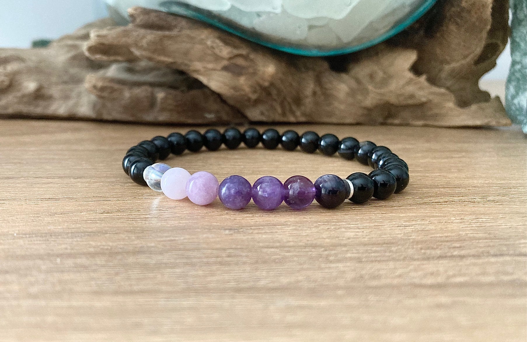 Purple Moon Bracelet, Moon Phase Crystals, Spirituality, Transformation ...