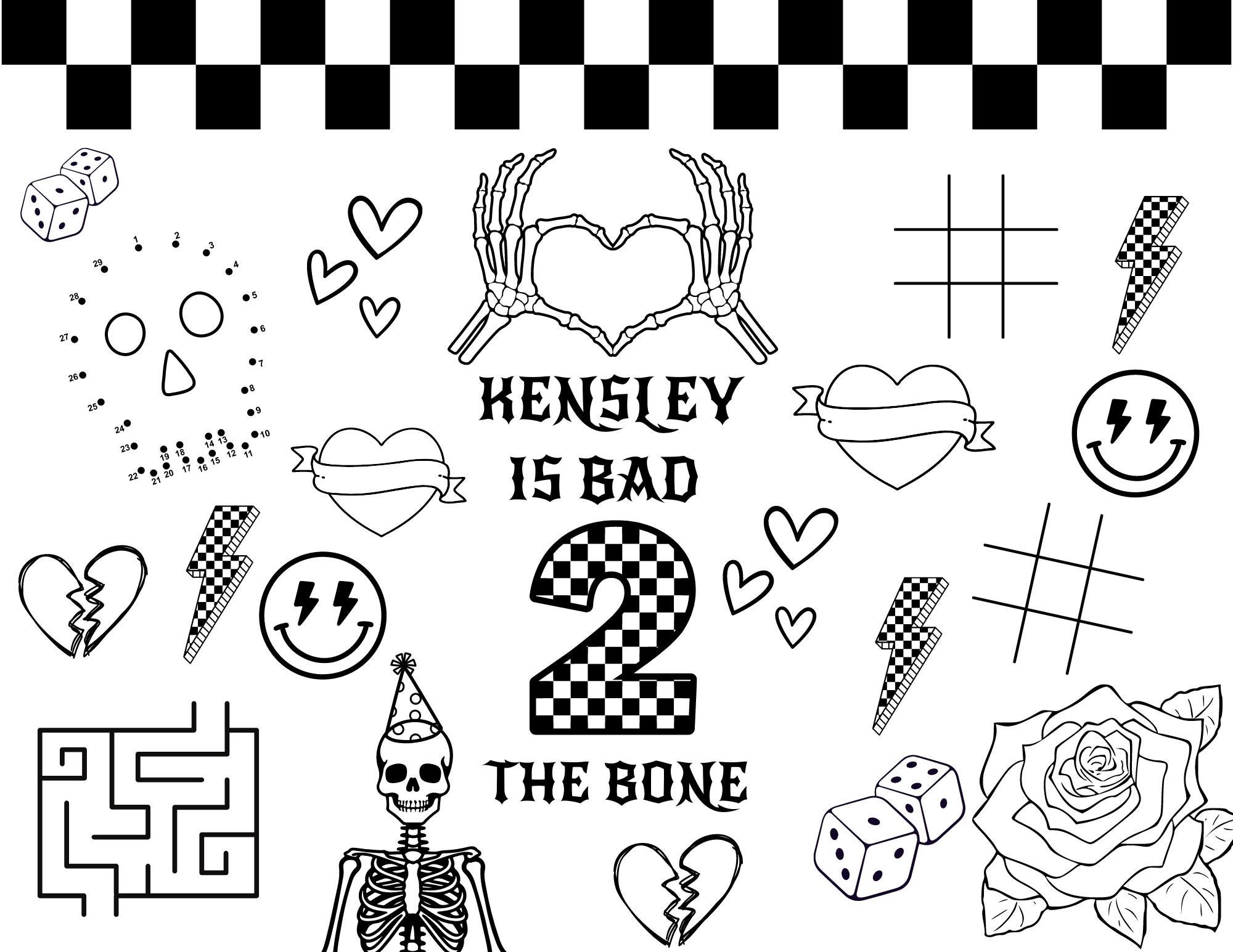 Bad Two the Bone Customizable Coloring Page , Bad 2 the Bone, Birthday ...