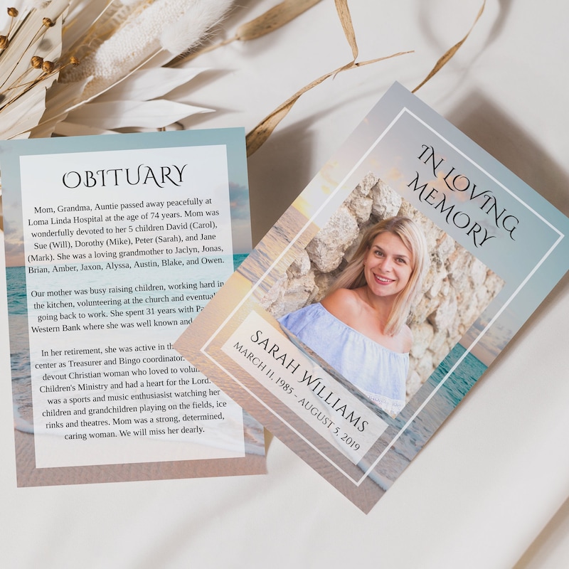 Funeral Beach Cards - Etsy