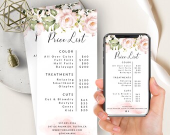 Floral Price List | Etsy
